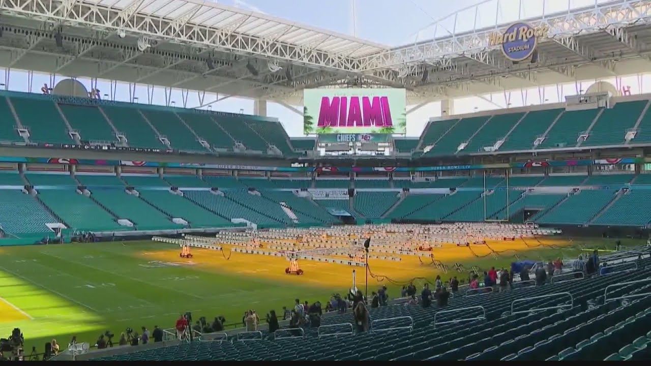 Hard Rock Stadium Transformed For Super Bowl Liv Youtube