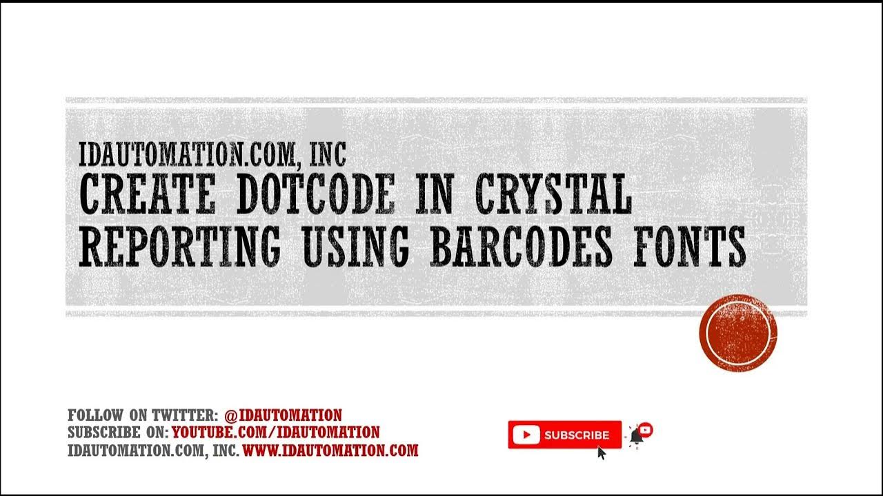 How to Create a DotCode barcode in Crystal Reports using Barcode Fonts ...