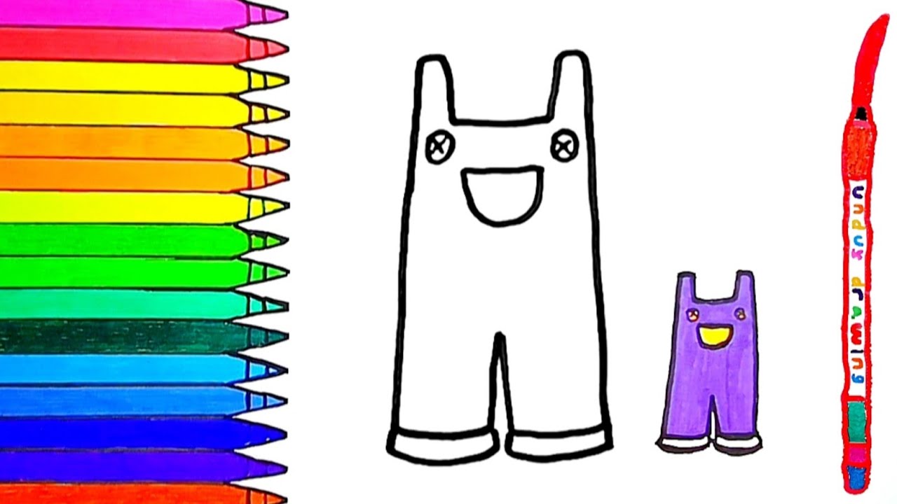 drawing and coloring for kids and toddlers | how to draw jumpsuit #30 ...