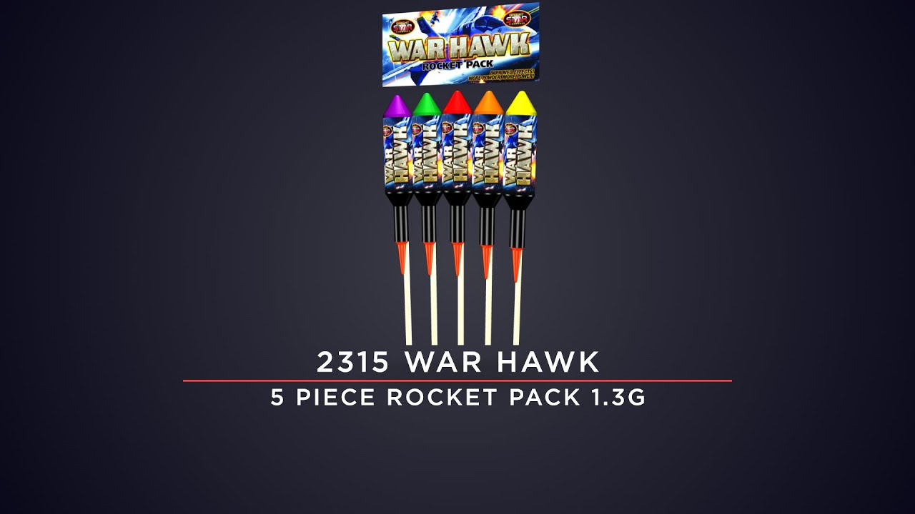 Bright Star Fireworks - 2315 War Hawk Rocket Pack 1.3G - YouTube