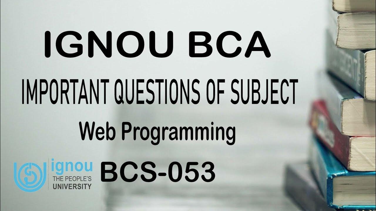 How To Prepare for Exam BCS053 | Web Programming | Must Watch - YouTube