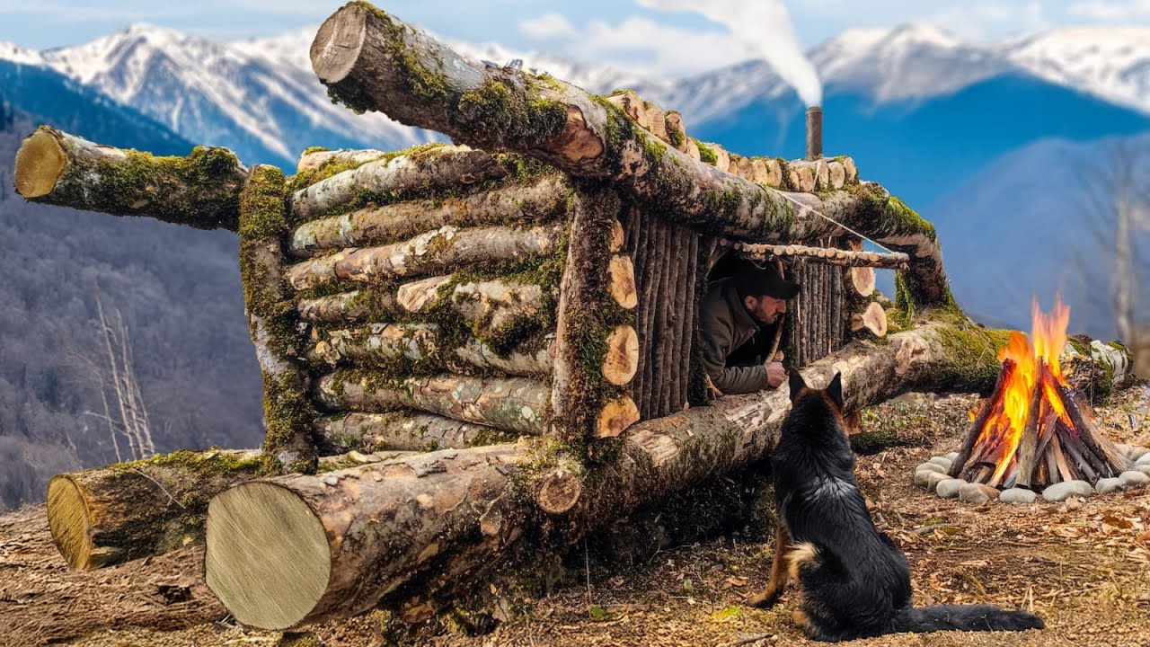 I Built a Bushcraft Treehouse from Scratch! (Ultimate Survival & Real ...