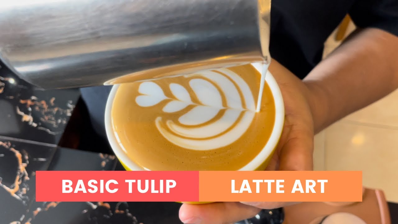 BASIC TULIP LATTE ART FOR BEGINNER [Slow Motion] #latteart - YouTube