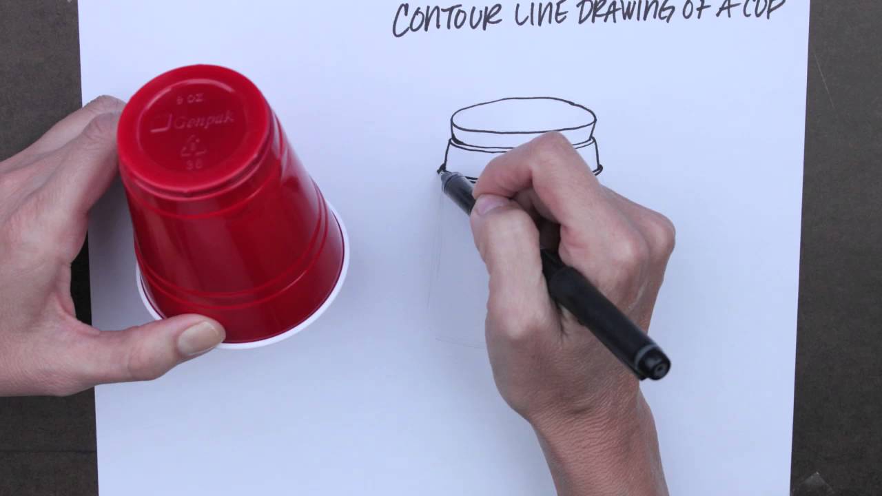 #6 Contour Line Drawing of a Cup - YouTube