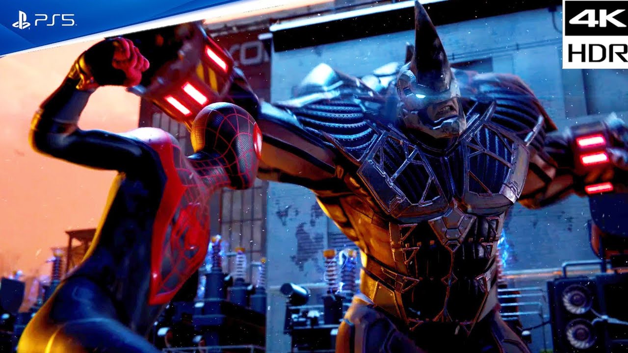 (PS5)Spider-Man Miles Morales vs Rhino | ULTRA High Graphics Gameplay ...