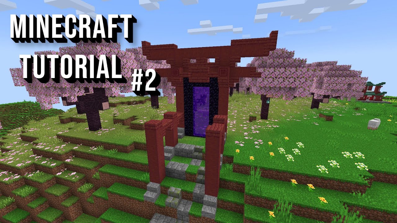 Minecraft | How to build Torii Gate with nether portal | Tutorial #2 ...