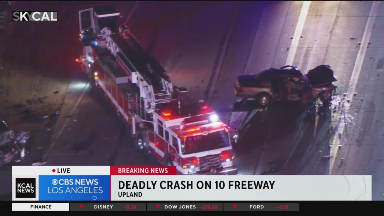 1 dead, 6 hurt in Upland freeway crash involving 10 vehicles - YouTube