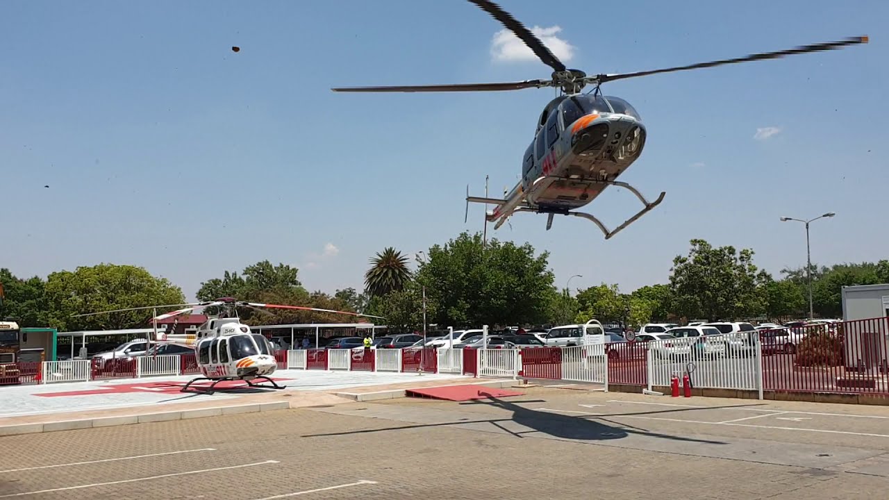 HEMS Bell 407 Air Ambulance Hospital Arrival - YouTube