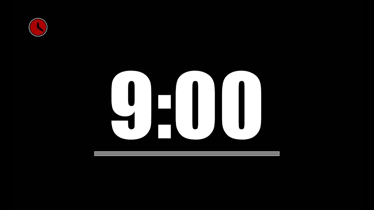 9 Minute Countdown Timer for Exercise, Game, Quiz, or Cooking - YouTube