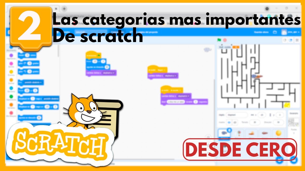 😎CÓMO usar los🚀 BLOQUES de MOVIMIENTO⏏️ y EVENTOS en SCRATCH🧡 - YouTube