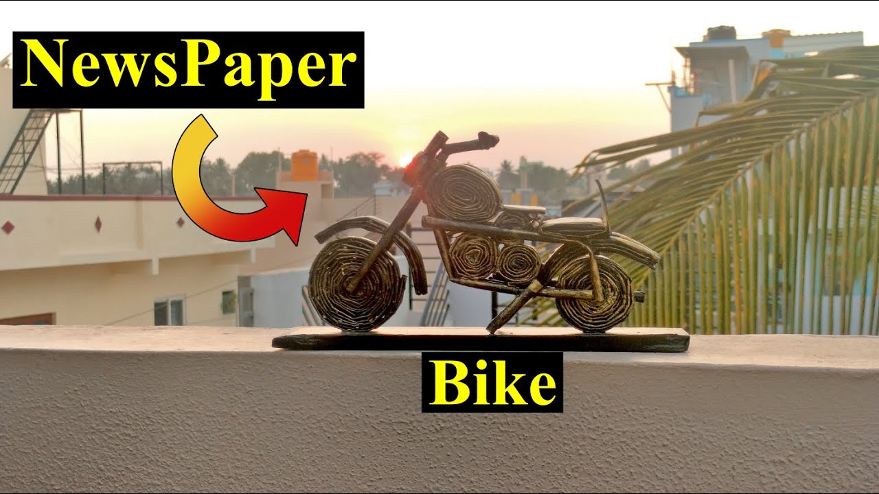 How to make Bike from Newspaper | Paper to MotorCycle - YouTube