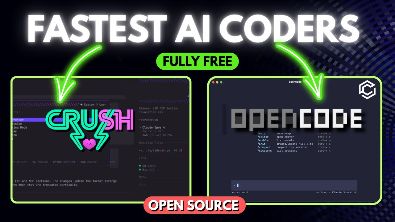 OpenCode & Crush: FASTEST AI Coder + OpenSource Alternative to ...