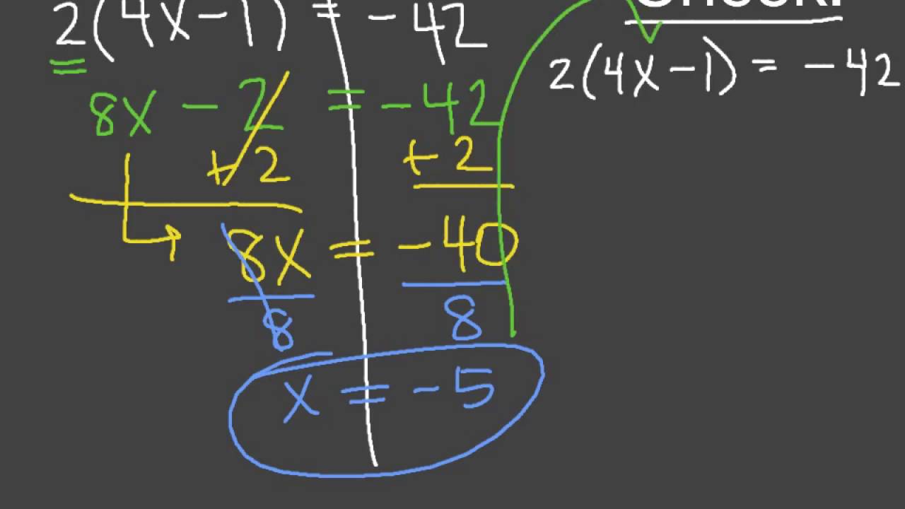 Solving Equations With The Distributive Property - YouTube
