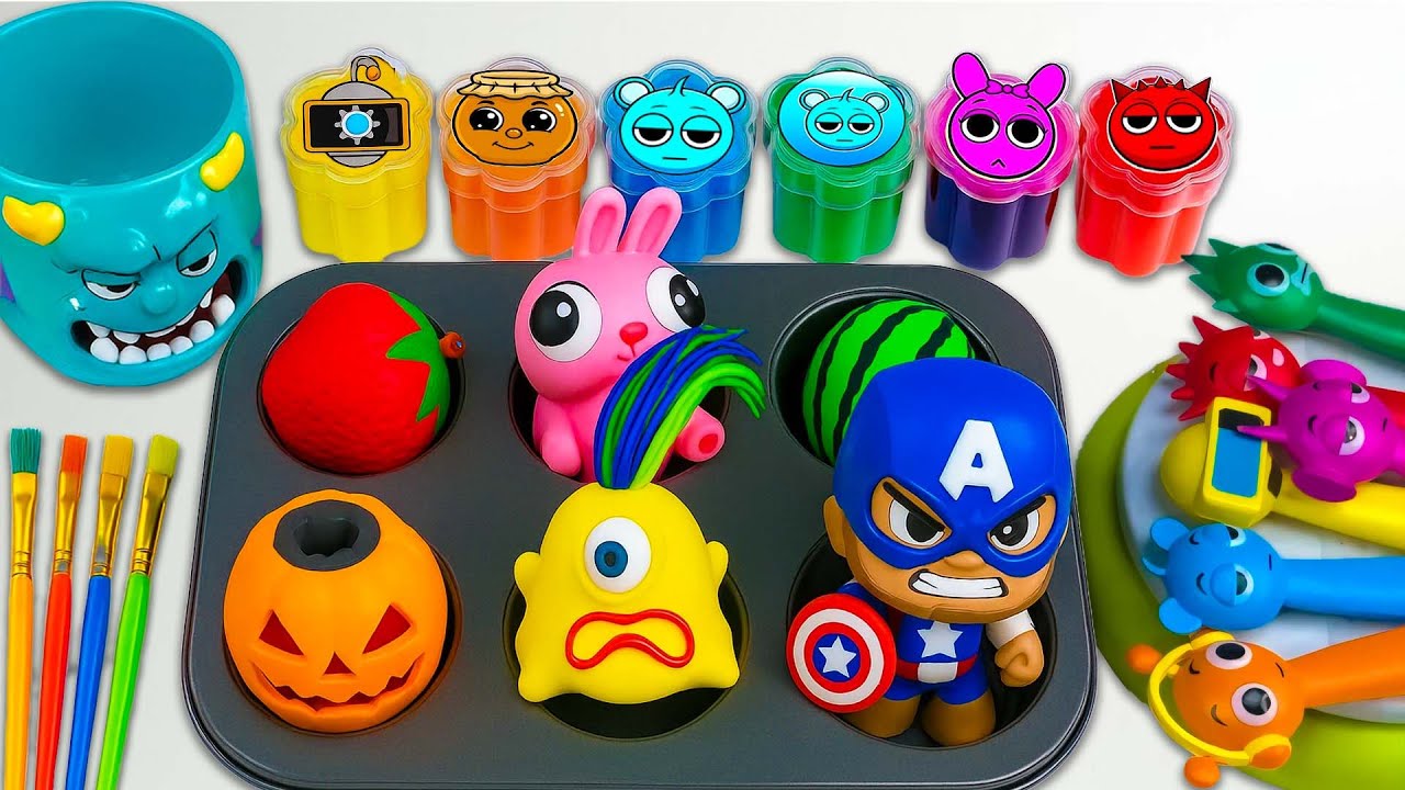 Satisfying Video DIY How To Make Finger Sprunki Full Slimes Captain ...