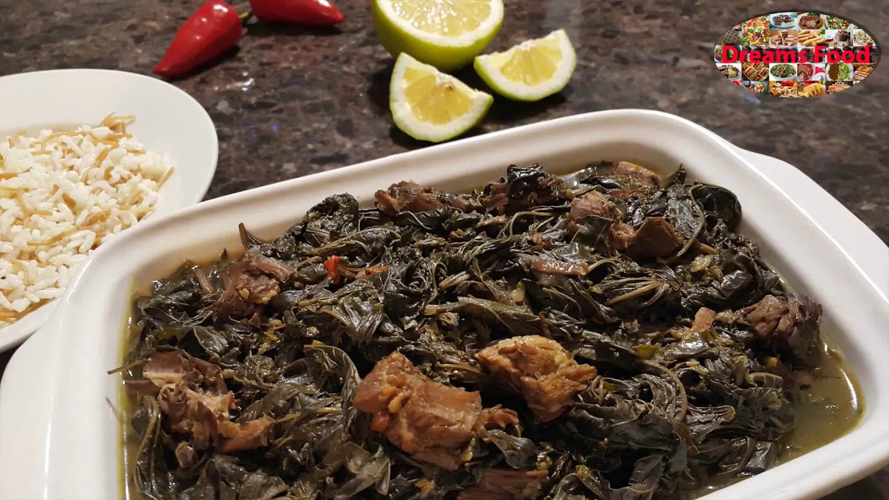 Lebanese jew's mallow (mulukhia) - YouTube