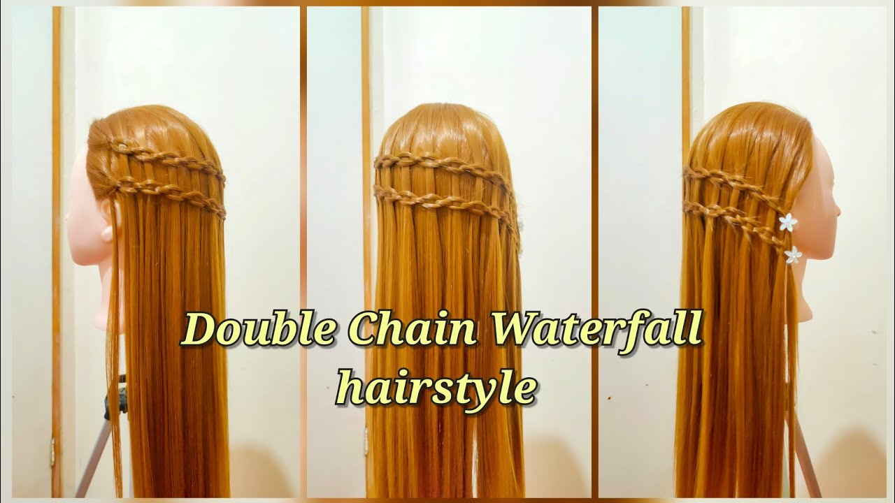 Double Chain waterfall Hairstyle #hairstylessimple #hairstyling # ...