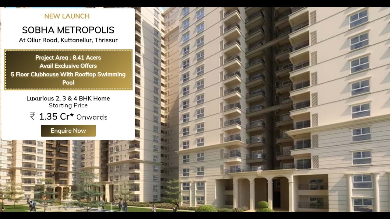 Sobha Metropolis Thrissur | Luxury 3&4 BHK Homes, SOBHA Metropolis, Thrissur, Kerala, india ...