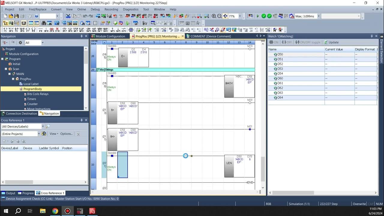 Mitsubishi Gx Works 3 - Strings - YouTube