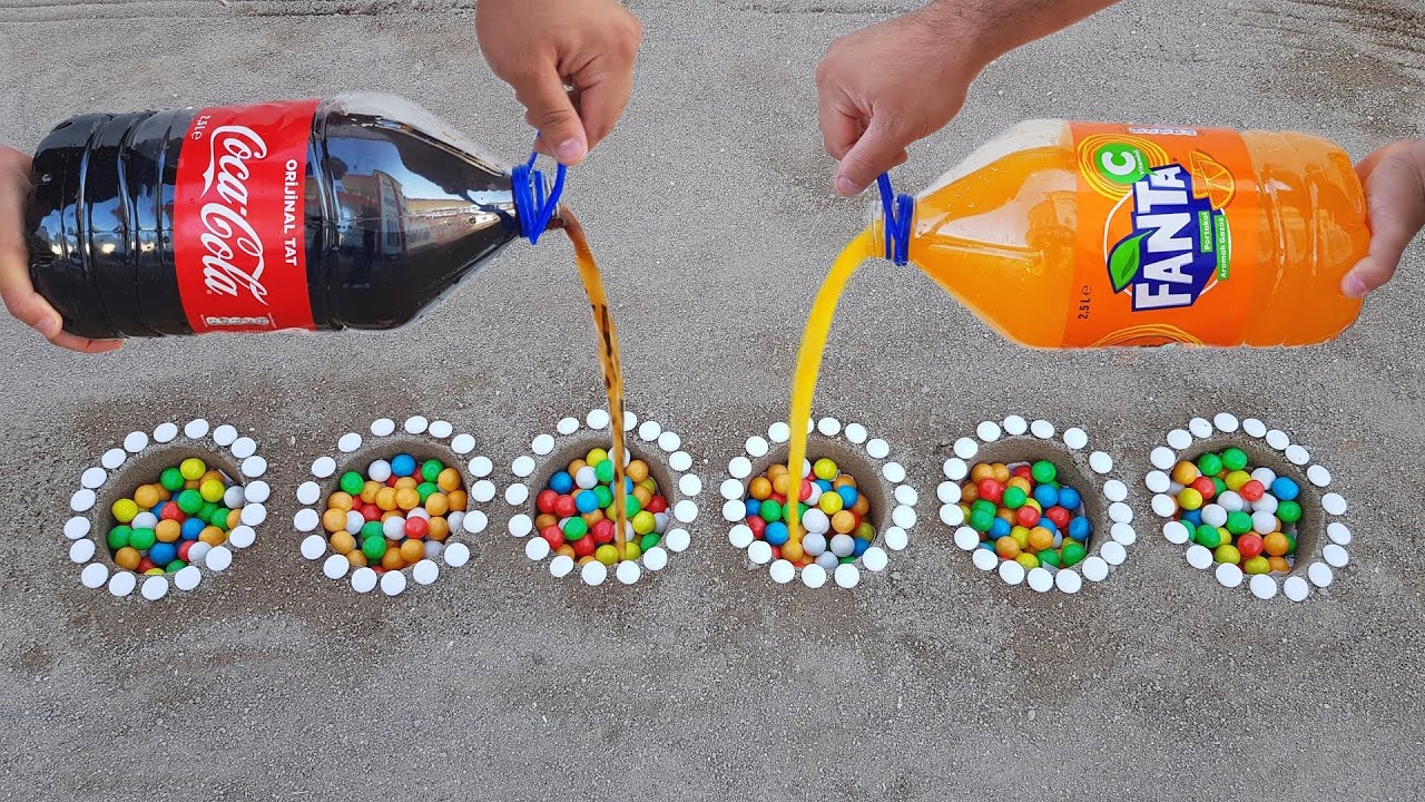 Coca cola, Candies Vs Fanta, Sprite, Yedigün, Pepsi And Mentos ...