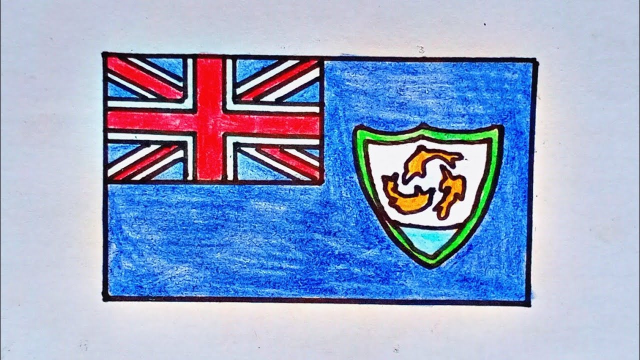 How to draw the Anguilla National Flag | Cara menggambar Bendera ...
