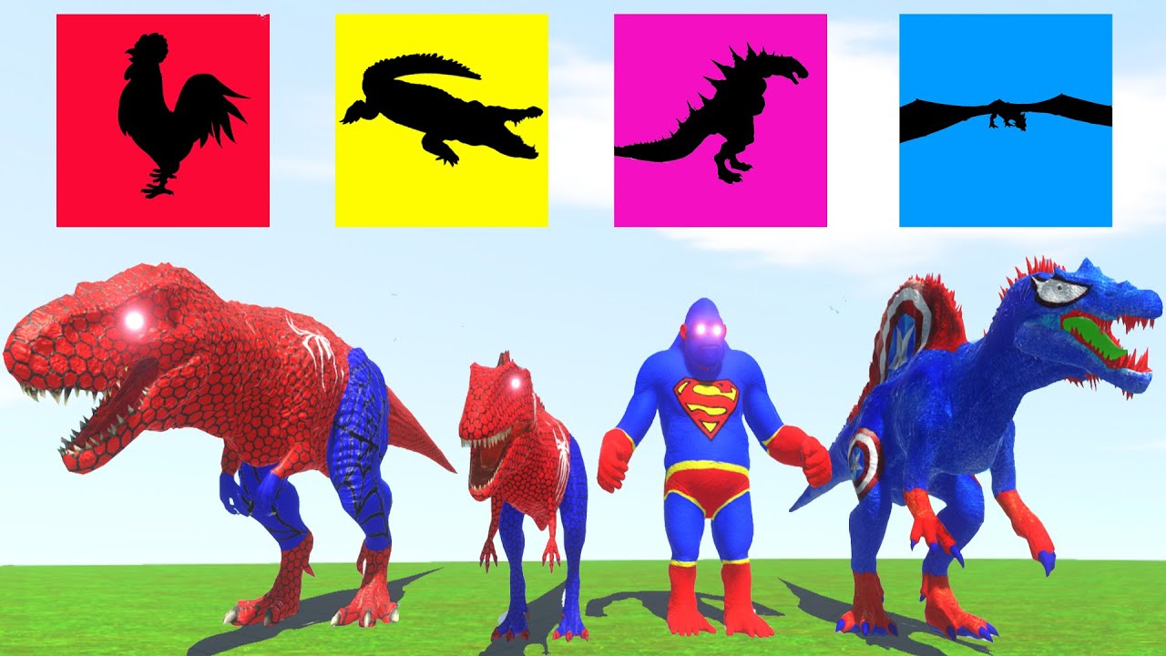 Super Dinosaurs vs ALL SuperHero Dinosaurs Battle in Jurassic World ...