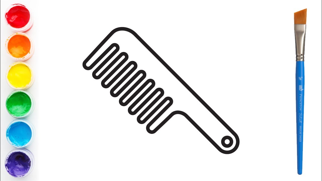 Comb Drawing, Painting and Coloring for kids and toddlers | Draw Comb # ...