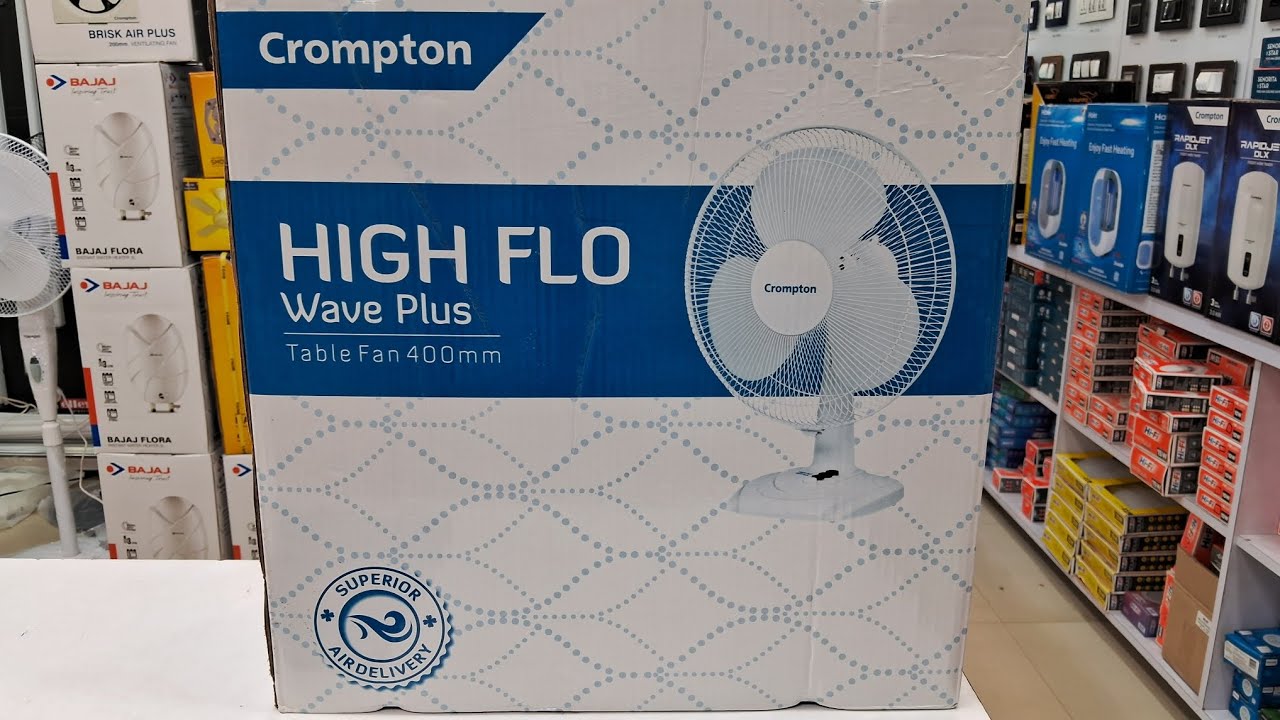 400 mm Crompton high flo wave plus table fan white 2 year warranty ...