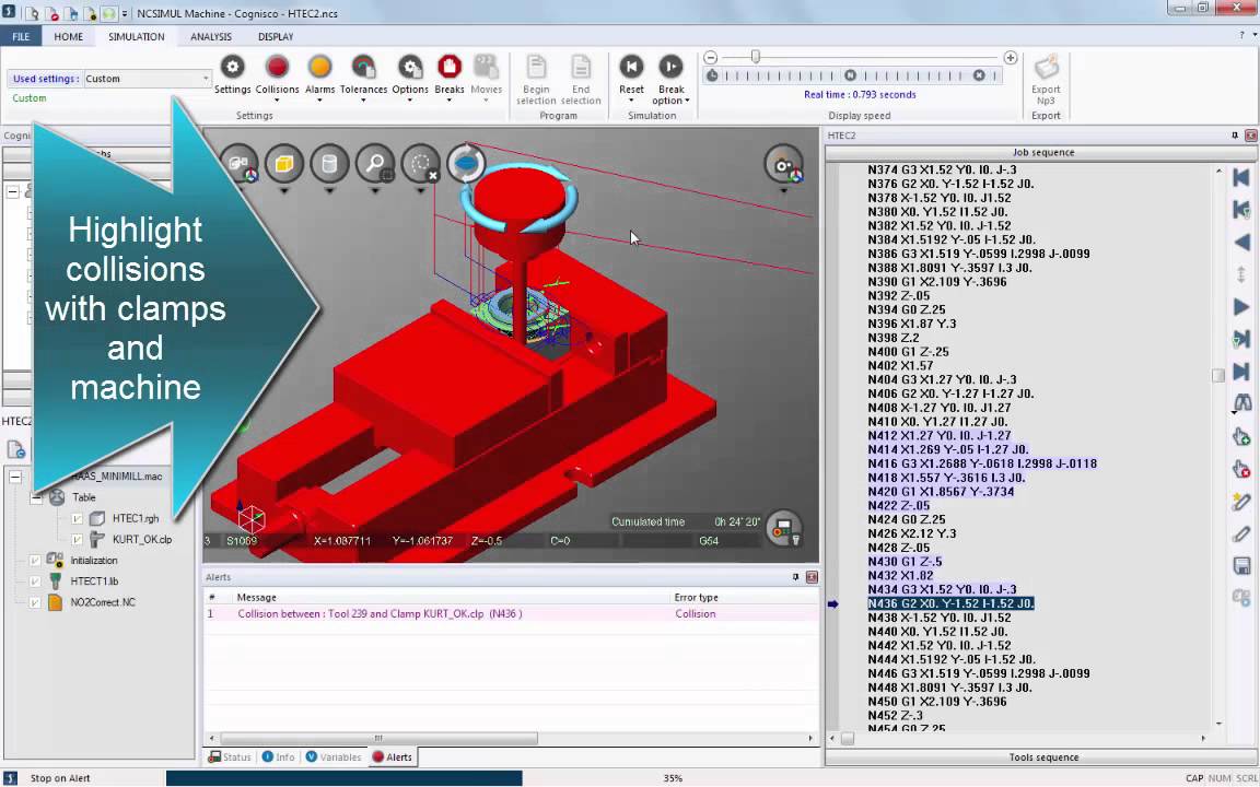 NCSIMUL Machine | Virtual CNC Machining | Collision Detection - YouTube