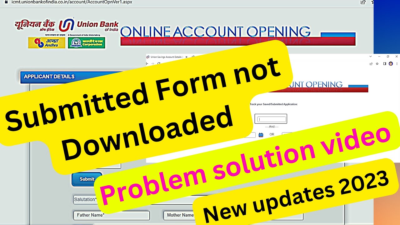 Union Bank account problem solution// online Account opening/kaise ...