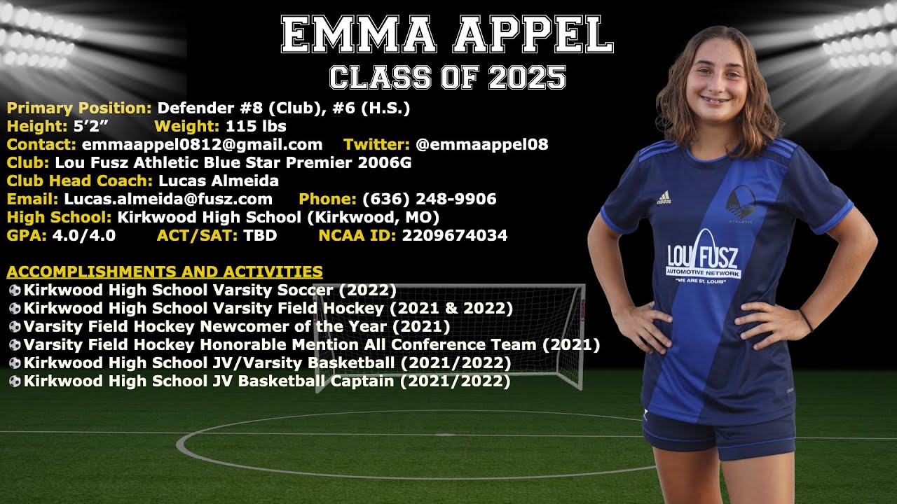 Emma Appel - Soccer College Recruitment Video (Class of 2025) - YouTube