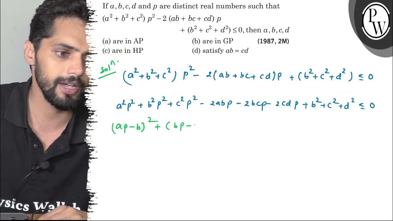 If \( a, b, c, d \) and \( p \) are distinct real numbers such that... - YouTube