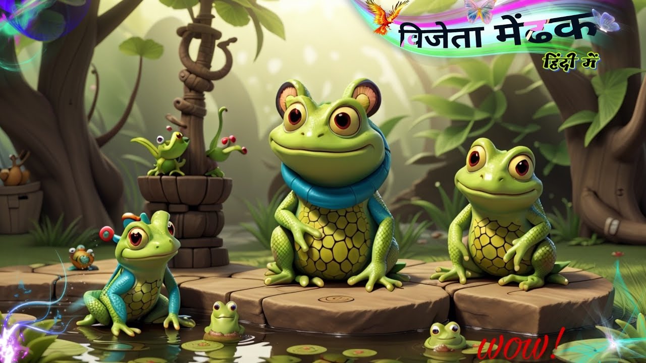 विजेता मेंढक🐸। Winning Frog 🐦/Hindi Story/ Moral Story/Jungle Book ...
