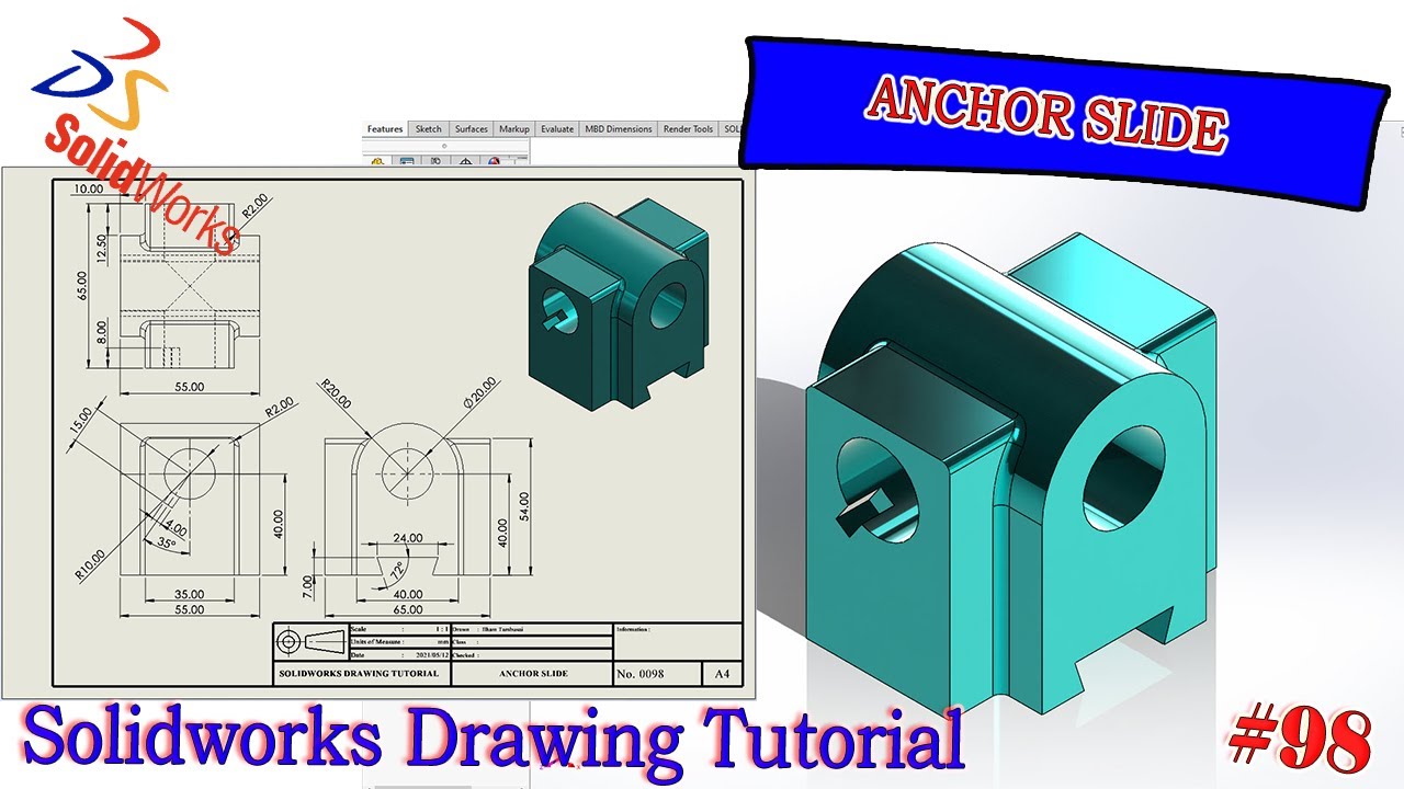 ANCHOR SLIDE (VIDEO TUTORIAL) || SOLIDWORKS DRAWING TUTORIAL #98 - YouTube
