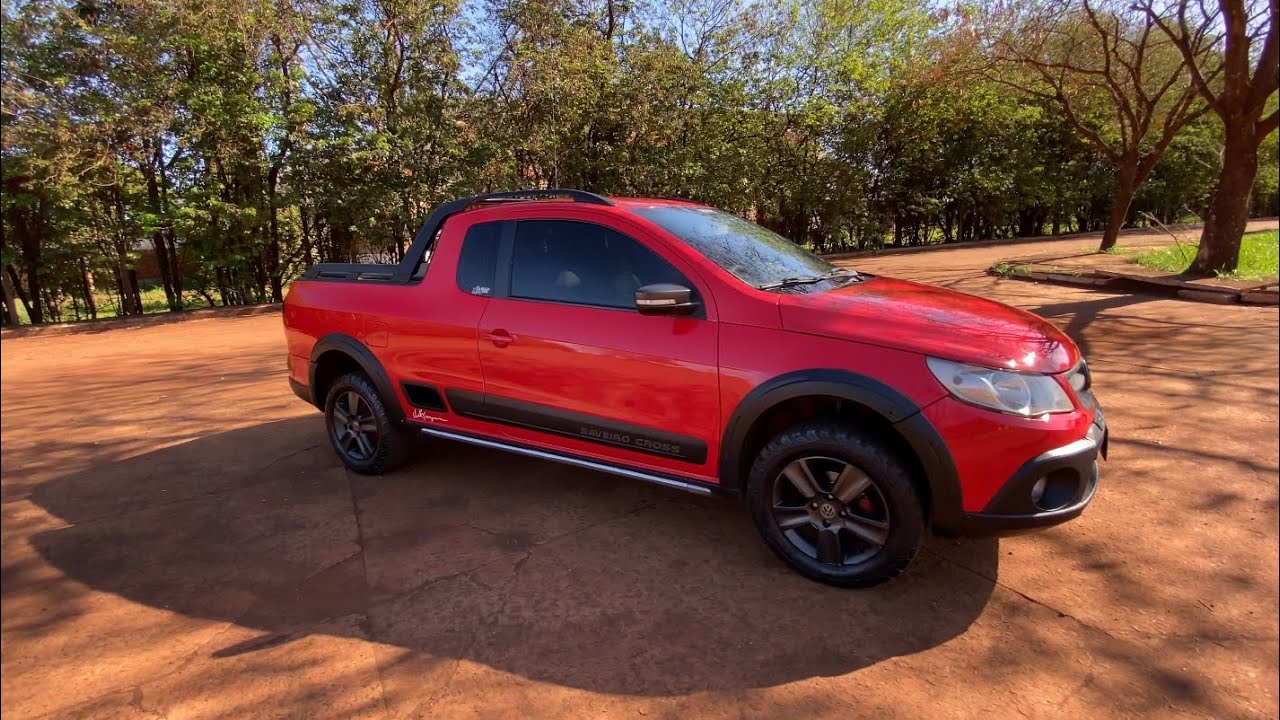 Saveiro Cross com kit lift + pneus 205/75r15 - YouTube