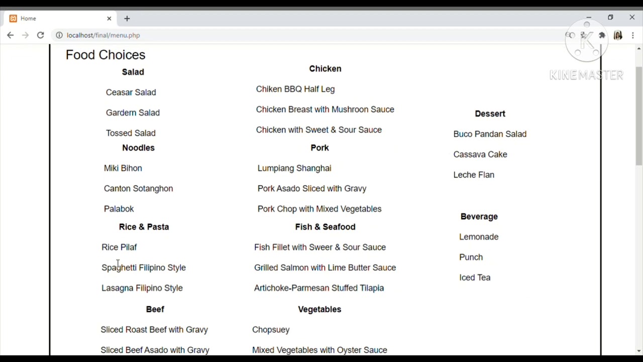Online Catering Reservation System - YouTube