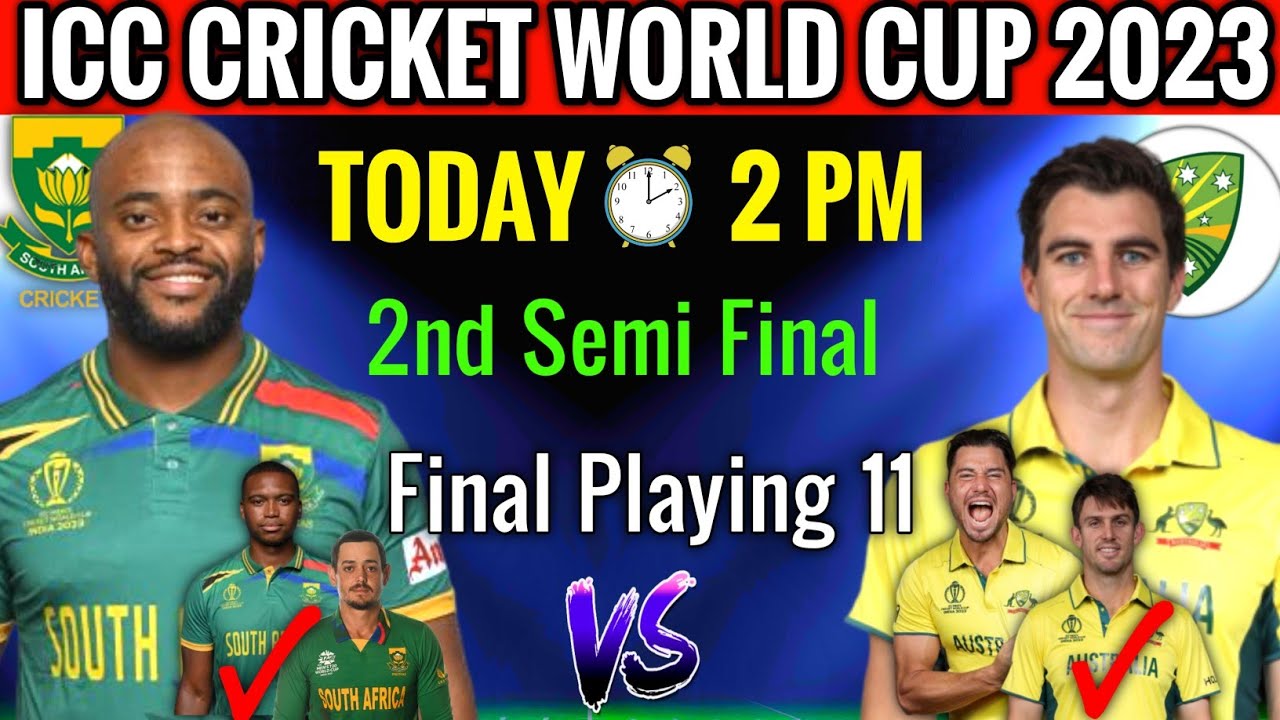 ICC World Cup 2023 | Australia vs South Africa Playing 11 | AUS vs SA ...