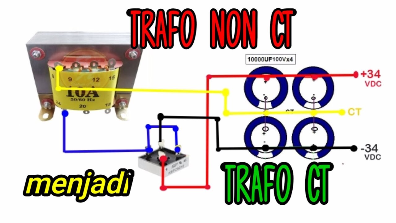 cara membuat trafo non ct menjadi ct - YouTube