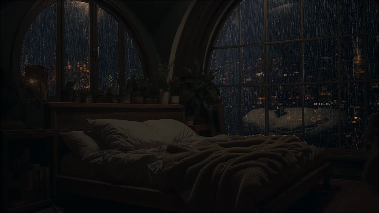 Rainy Night with Cozy Bed | Comforting Sounds for Insomniacs | Rain ...