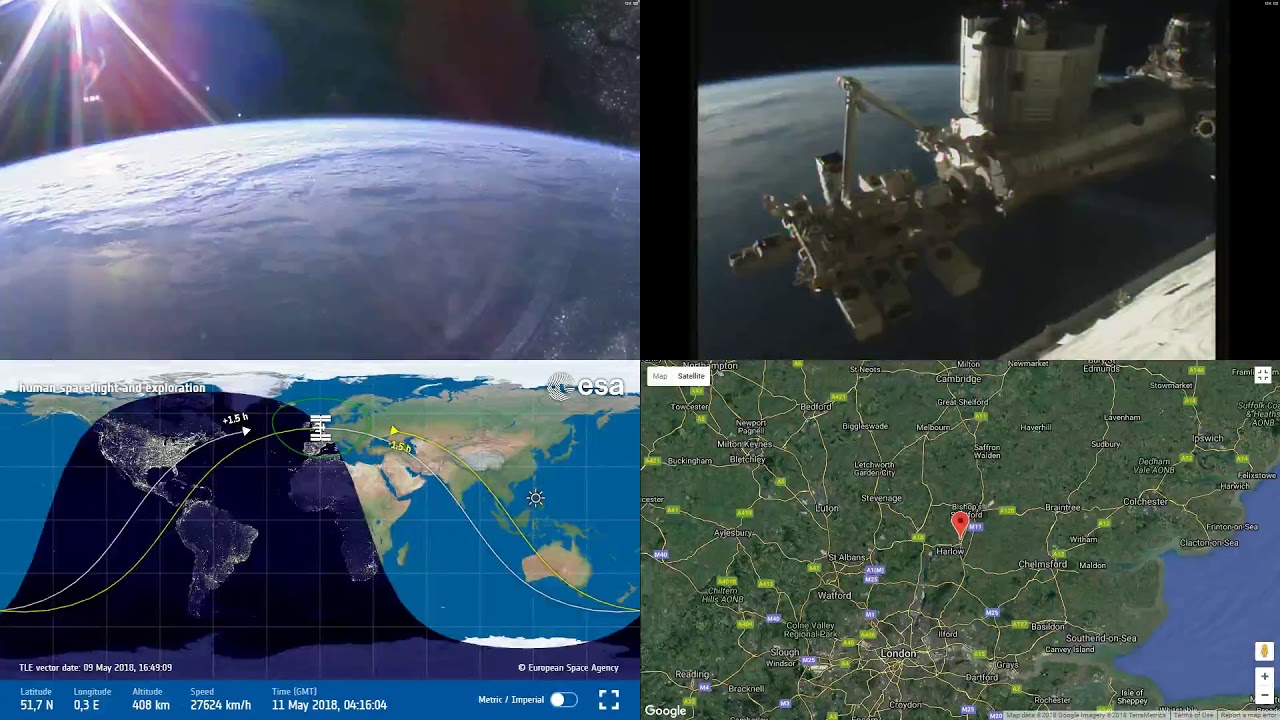 Sunrise Over Europe - NASA/ESA ISS LIVE From Space With Map - 30 - 2018 ...