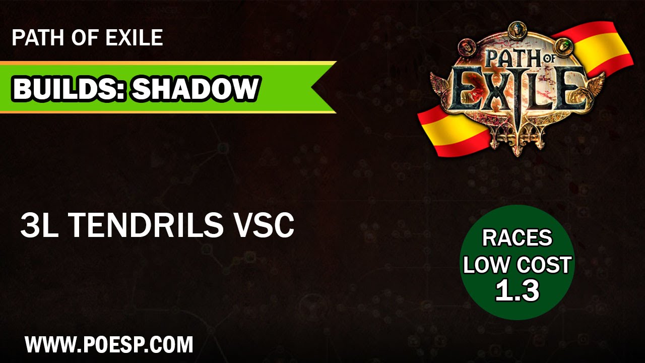 Build Shadow 3L Tendrils VSC Path of Exile 1.3 Español - YouTube