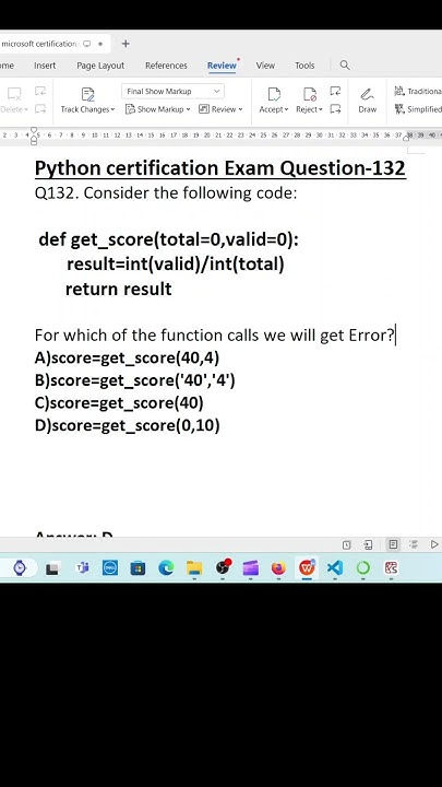 Python Certification Exam Question 132shorts Shortsfeed Shortvideo Shortsvideo Python