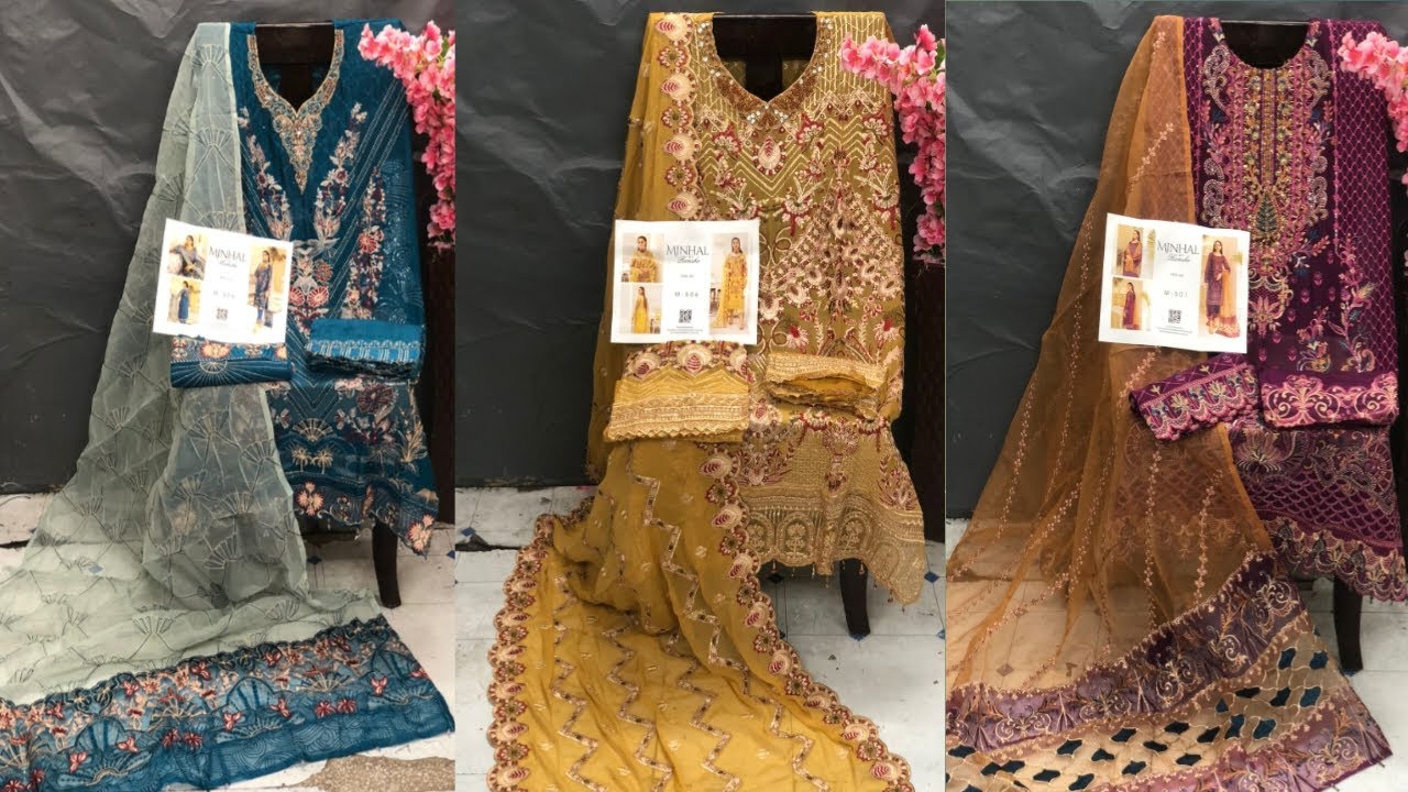 Ramsha Minhal Embroidered Chiffon Collection - YouTube