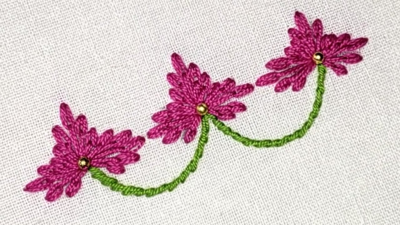 Attractive Simple BorderLine Stitch for Beginners|Hand ...
