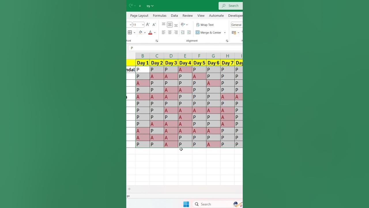 highlight absent in excel, conditional format in excel #attendance #ConditionalFormatting #Excel ...