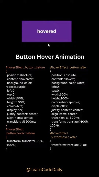 Hover Effect on Button Using HTML & CSS || #tutorial #animation #viralvideo #video #shorts - YouTube
