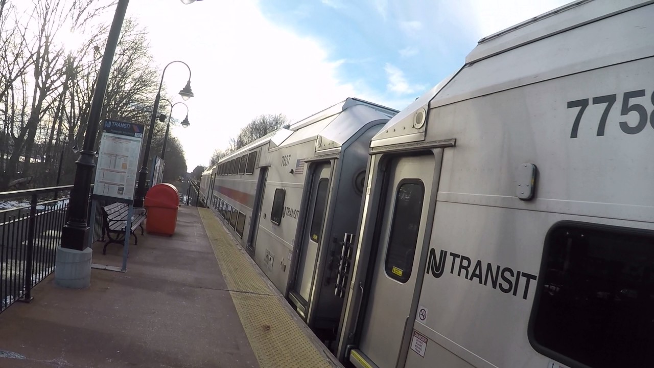 A Newark Bound NJTransit Bombardier Multilevel Train at Westfield ...