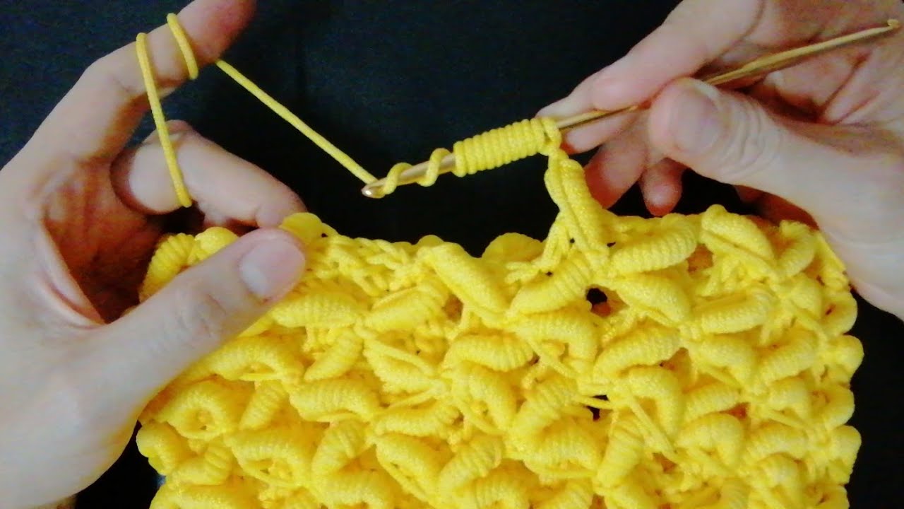 New! Short cut Crochet worm stitch | แชร์เทคนิคการถักโครเชต์ ลายหนอน ...
