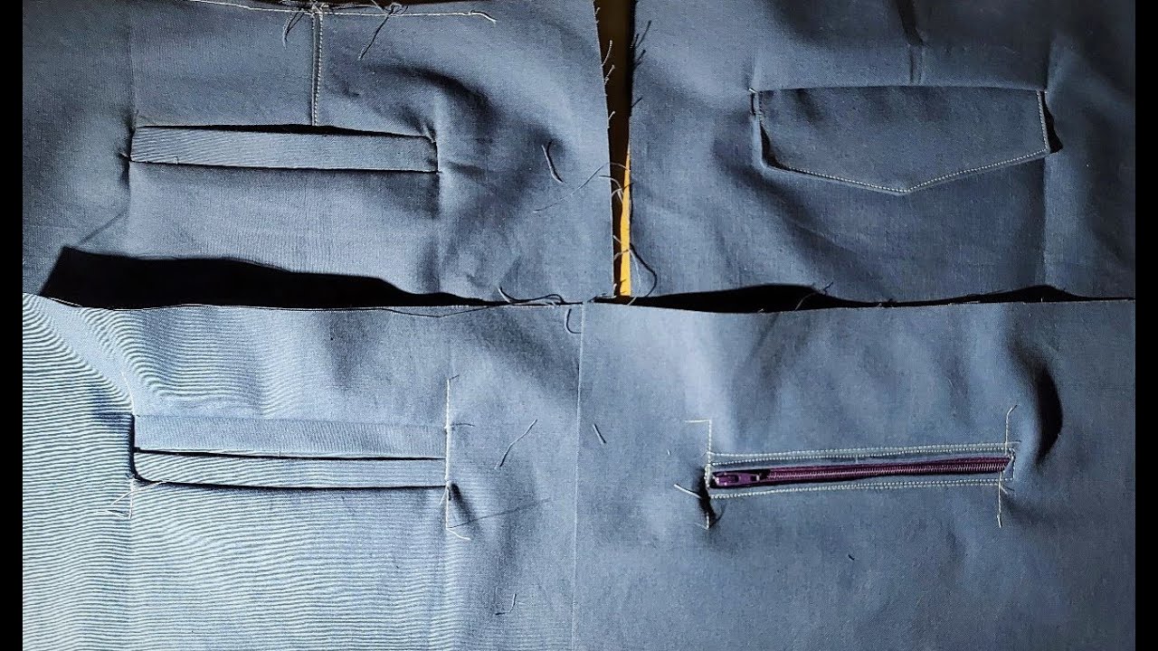 Voorbereiding oefenen paspelzak met enkele paspel en twee losse ...