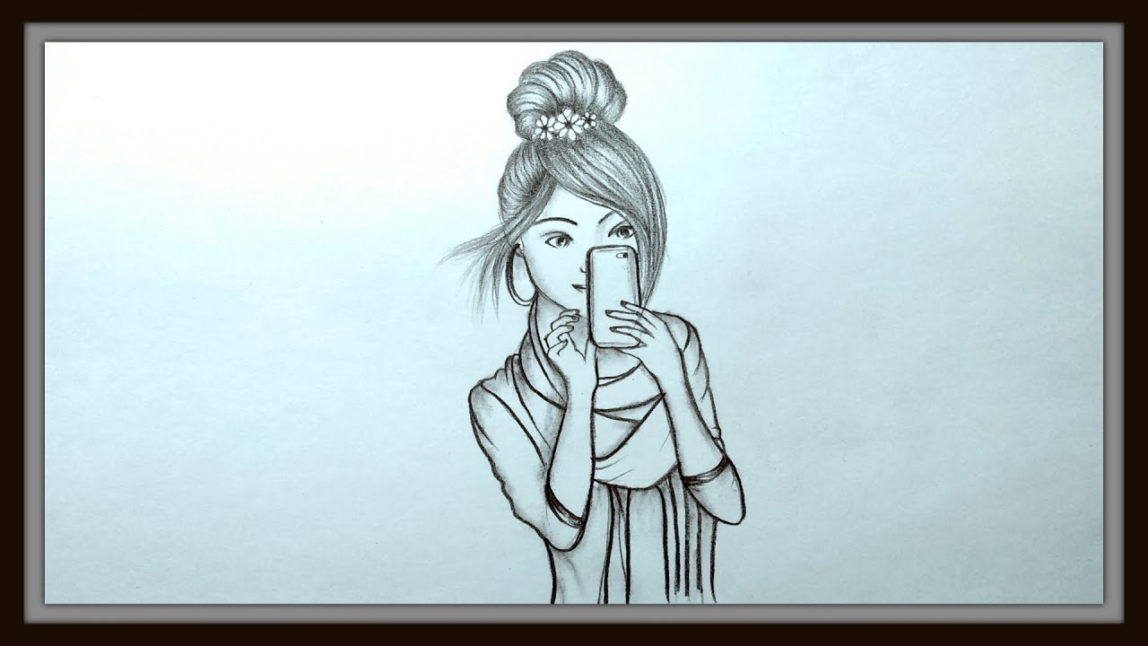 How To Draw A Girl Picture In Pencil Shades Step By Step Easy - YouTube