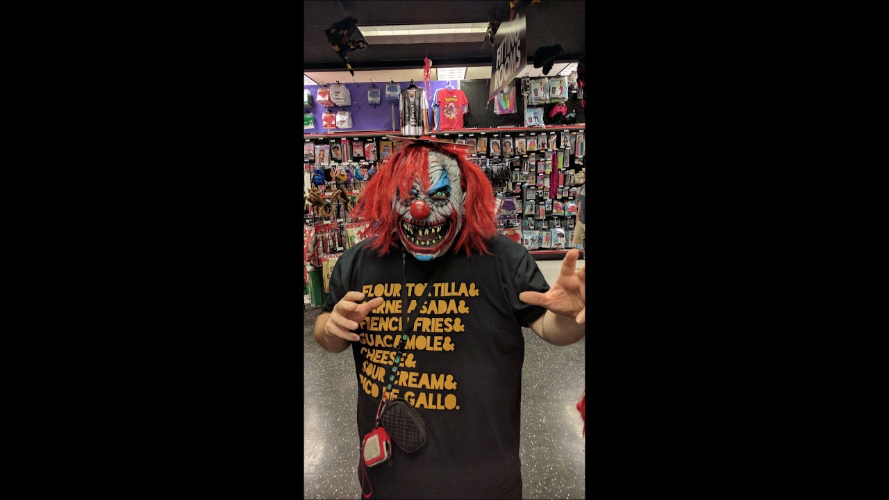 I wear a red headed clown mask (Halloween video) - YouTube
